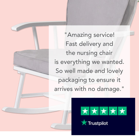 Hart Nursing Rocking Chair - White/Grey – Kub Direct